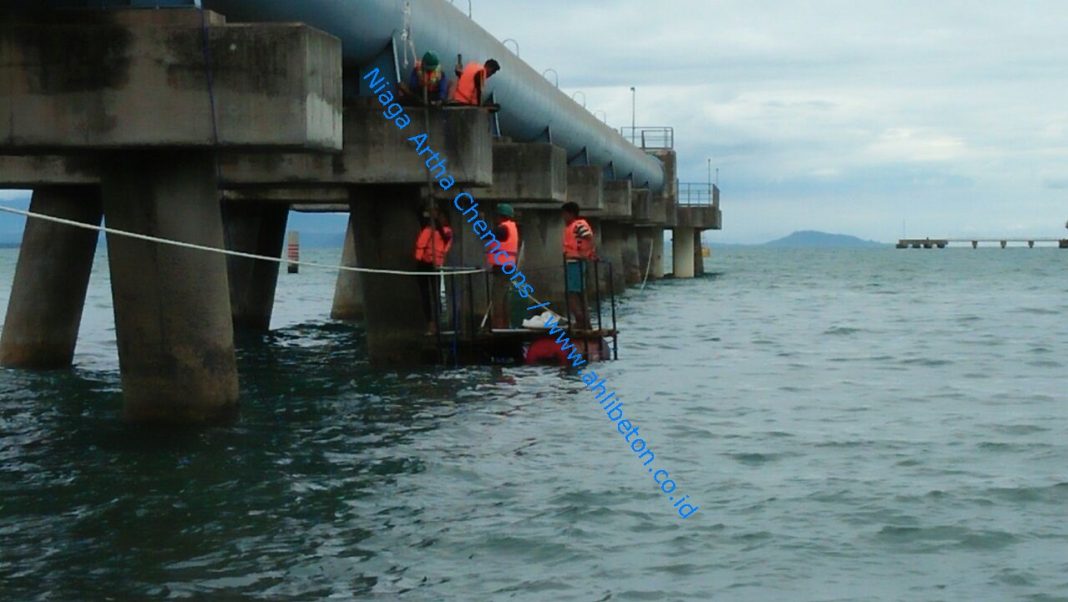 Grouting Kolom Pada Pipa di Dermaga Cilegon - Perkuatan Beton